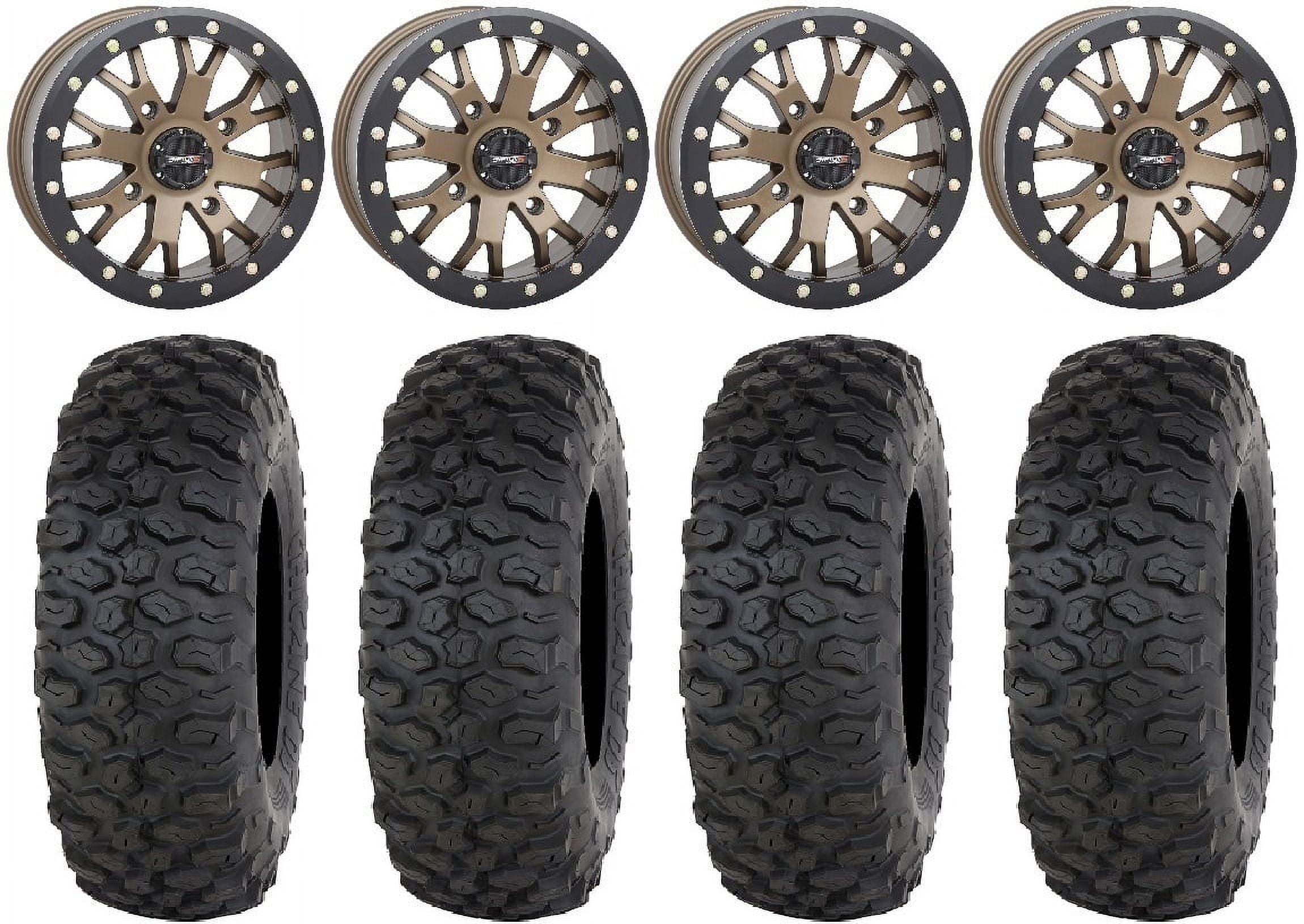 System 3 SB-4 15" Wheels Bronze (6+1) 32" Chicane DS Tires Polaris RZR ...