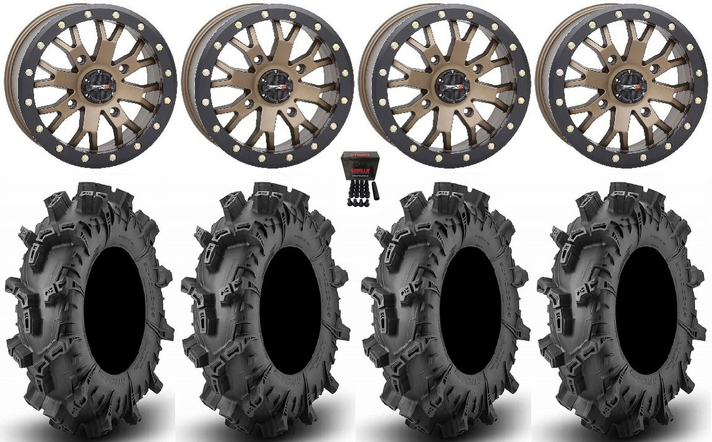 System 3 SB-4 15" Wheels Bronze (6+1/4+3) 32" Terminator Max Tires ...