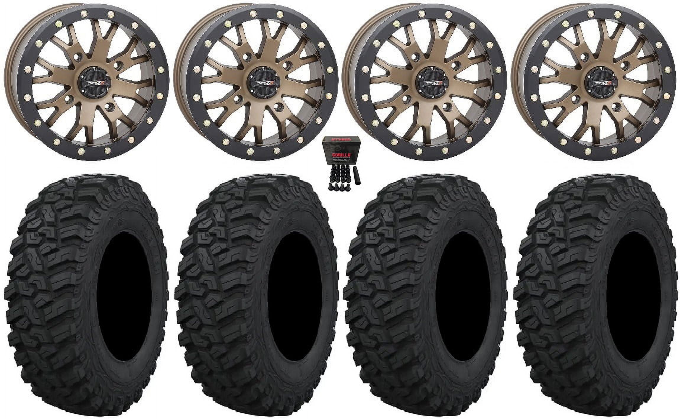 System 3 SB-4 15" Wheels Bronze (6+1/4+3) 33" Trekker Tires Honda Talon ...