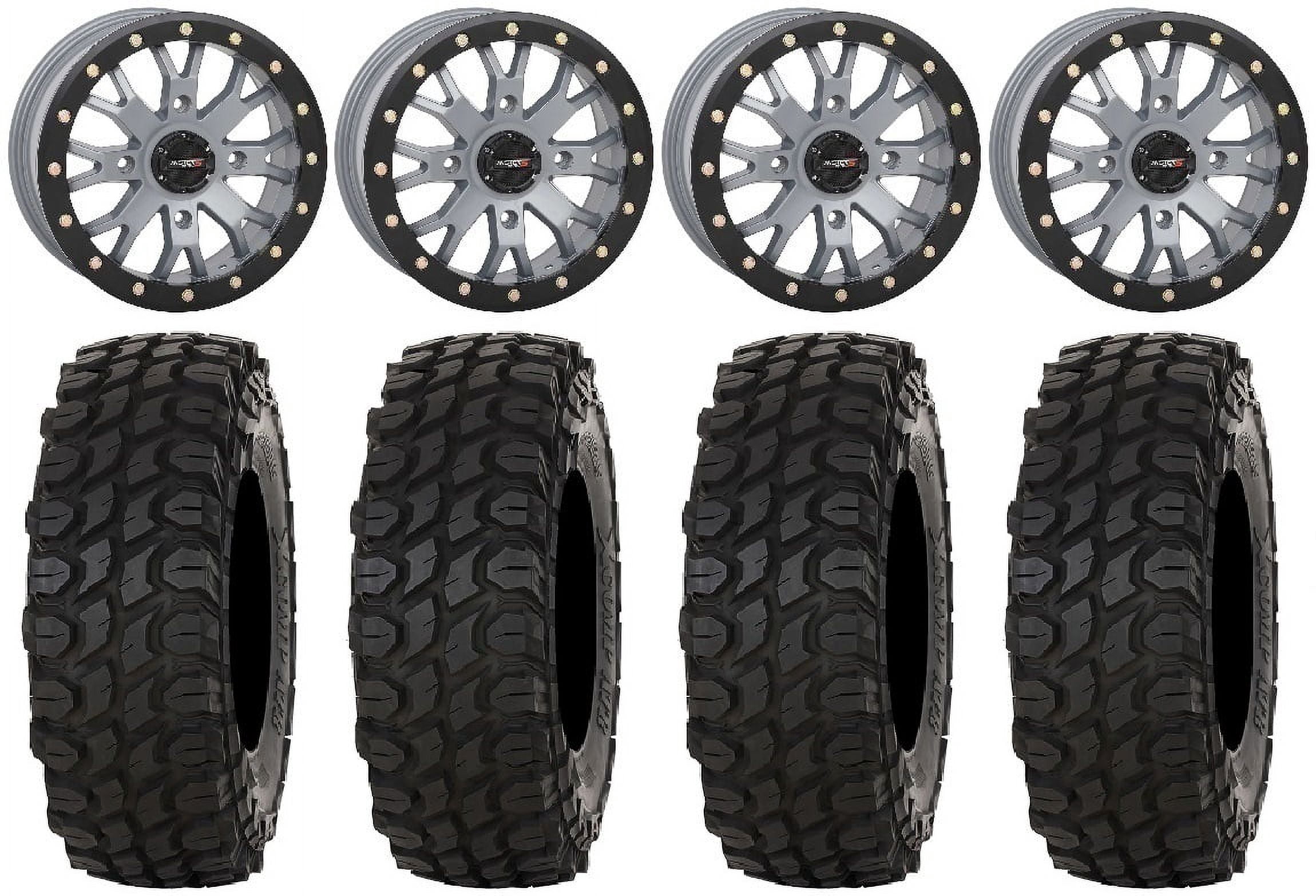 System 3 SB-4 15" Wheels Grey (6+1) 32" XComp ATR Tires Sportsman RZR ...
