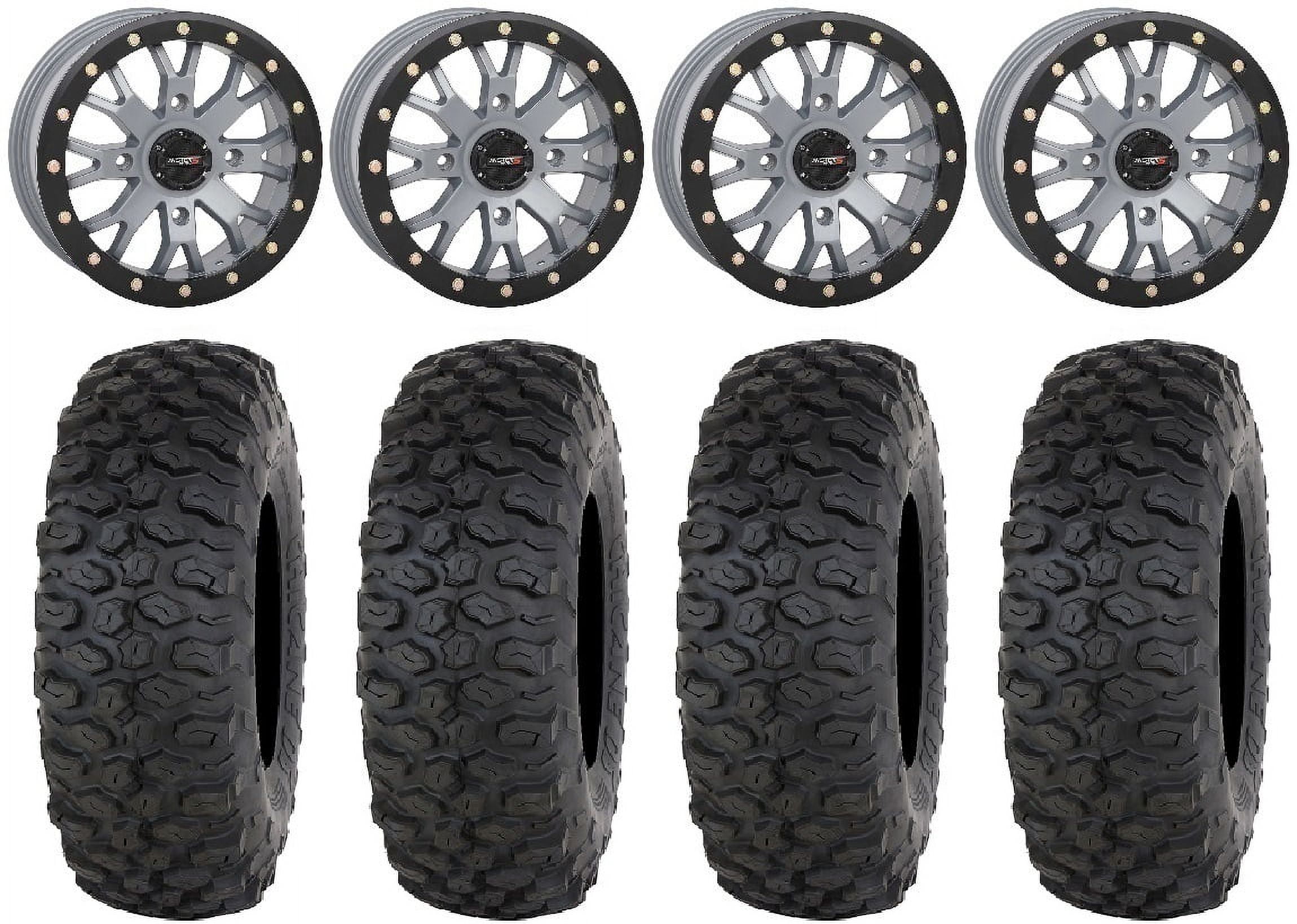 System 3 SB-4 15" Wheels Grey (6+1) 33" Chicane DS Tires Sportsman RZR ...