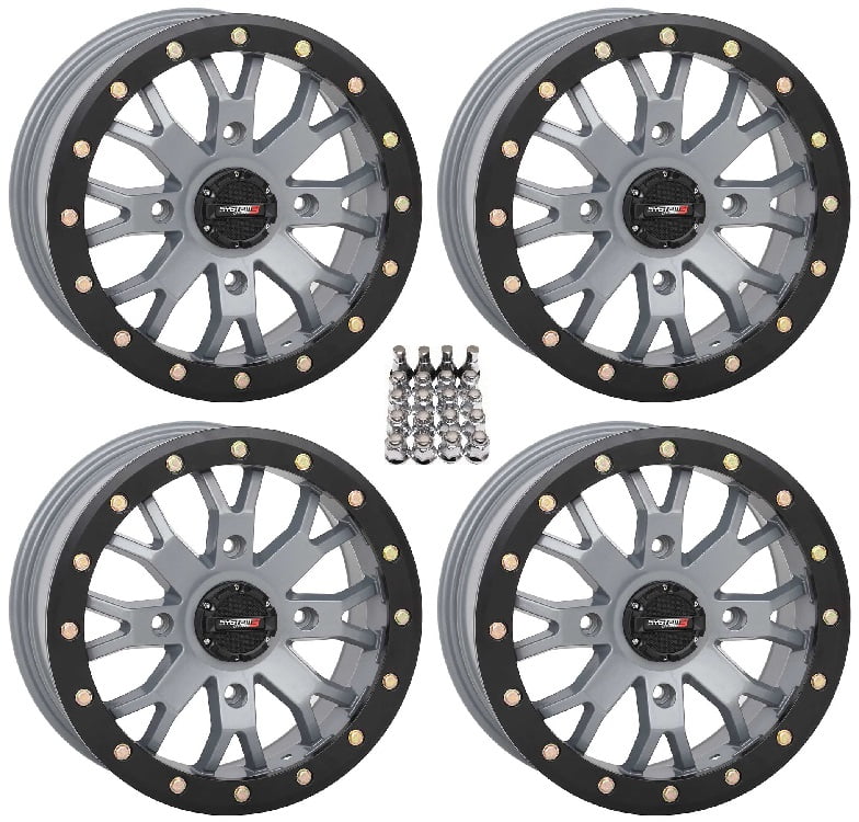 System 3 SB-4 Beadlock Grey (6+1) ATV Wheels 14" Can-Am Commander ...