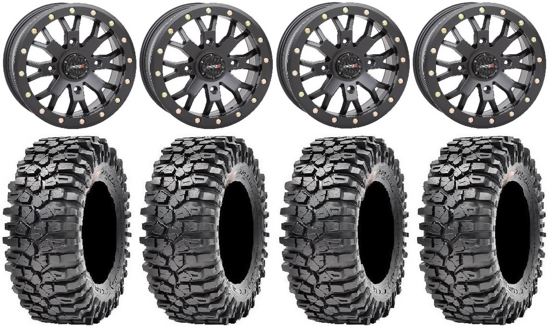 System 3 SB-4 Black (4+3) 14" Wheels 30" Roxxzilla Tires Can-Am ...