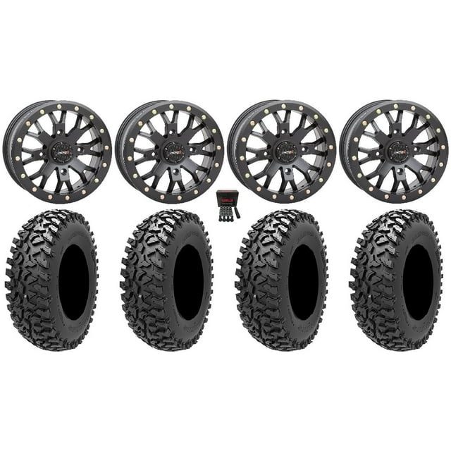 System 3 SB-4 Black (6+1/4+3) 15" Wheels 32" Rampage Fury Tires Can-Am ...