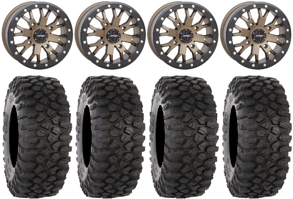 System 3 SB-4 Bronze (4+3) 15" Wheels 30" XC450 Tires Can-Am Commander ...