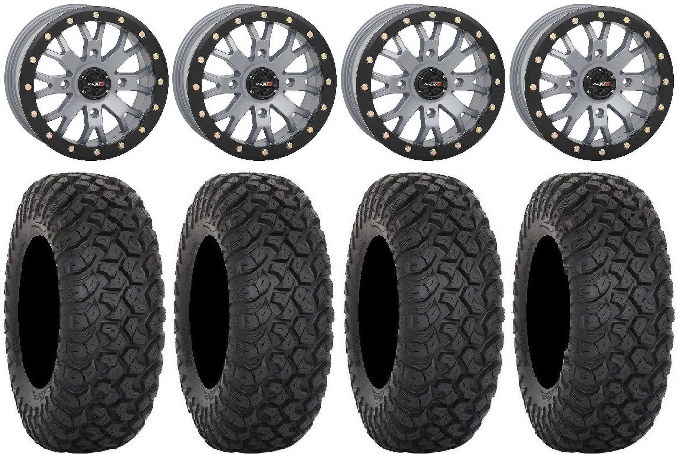System 3 SB-4 Grey (6+1/4+3) 14" Wheels 28" RT320 Tires Honda Talon ...