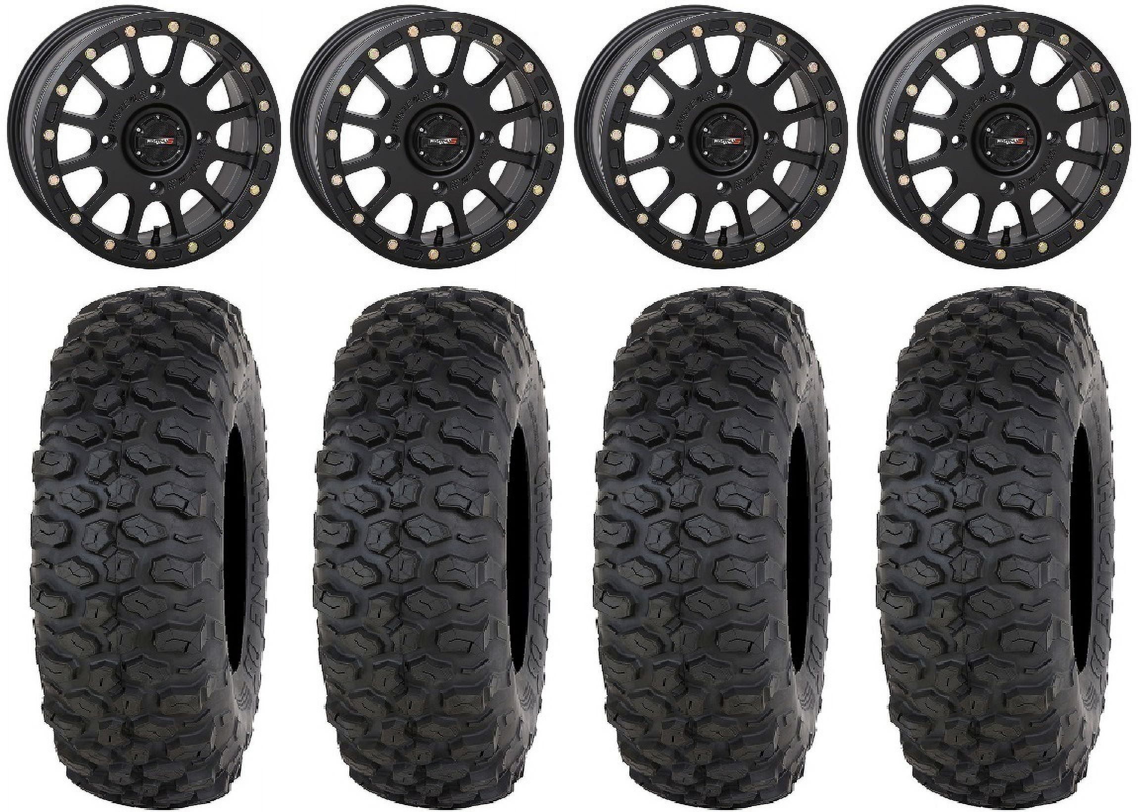 System 3 SB-5 14" Wheels Black 30" Chicane DS Tires Sportsman RZR ...