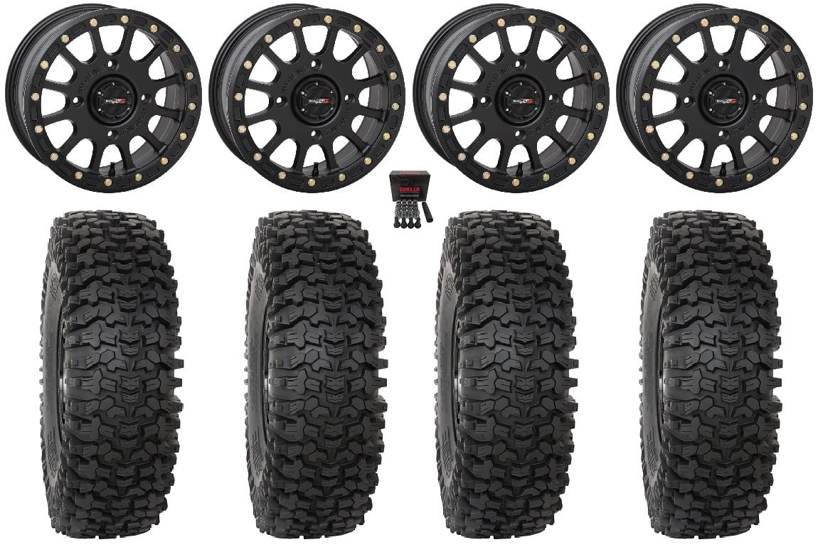 System 3 SB-5 15" Wheels Black 35" RC500 Tires Can-Am Maverick X3 ...