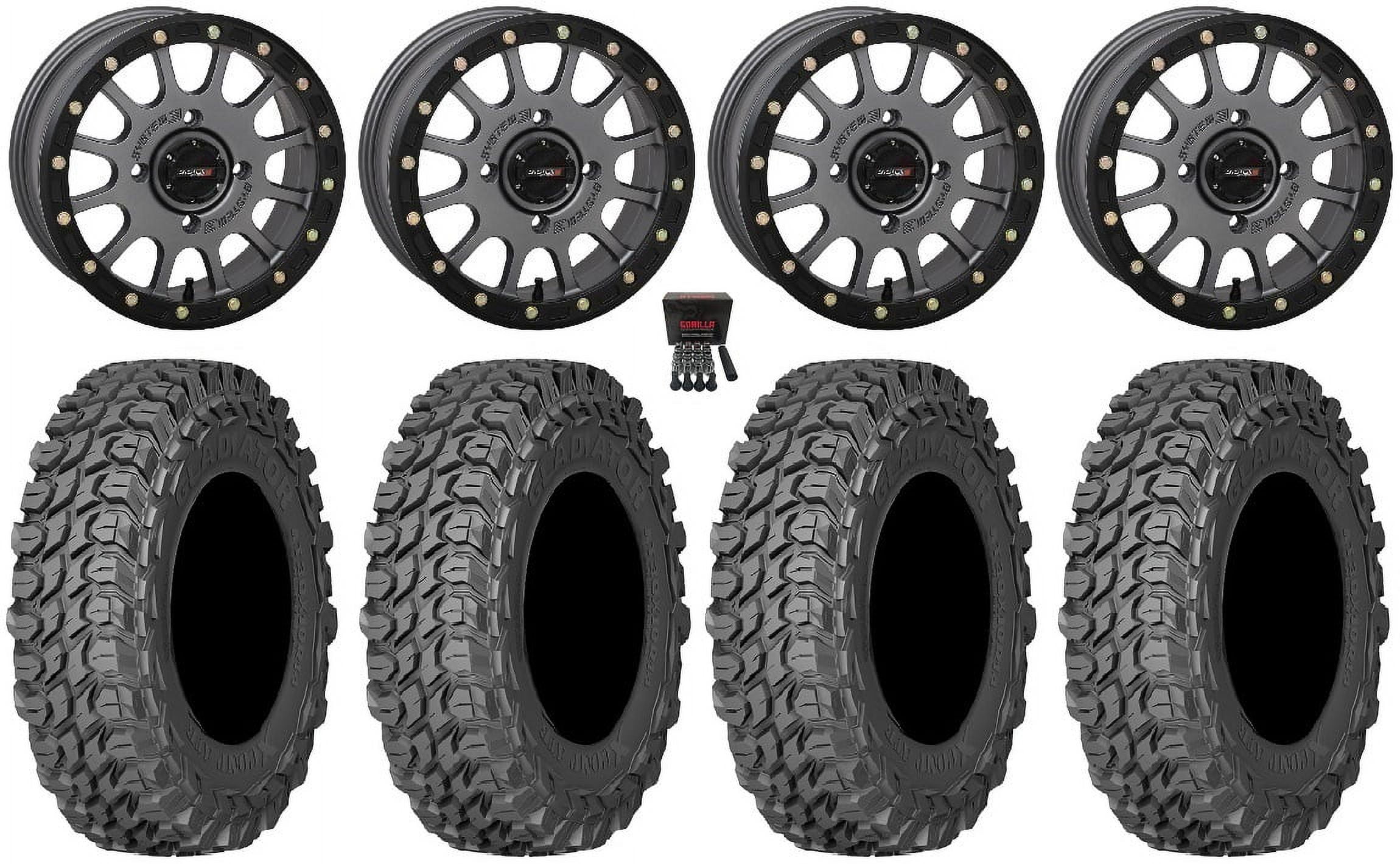 System 3 SB-5 15" Wheels Grey 32" X Comp ATR Tires Sportsman RZR Ranger ...