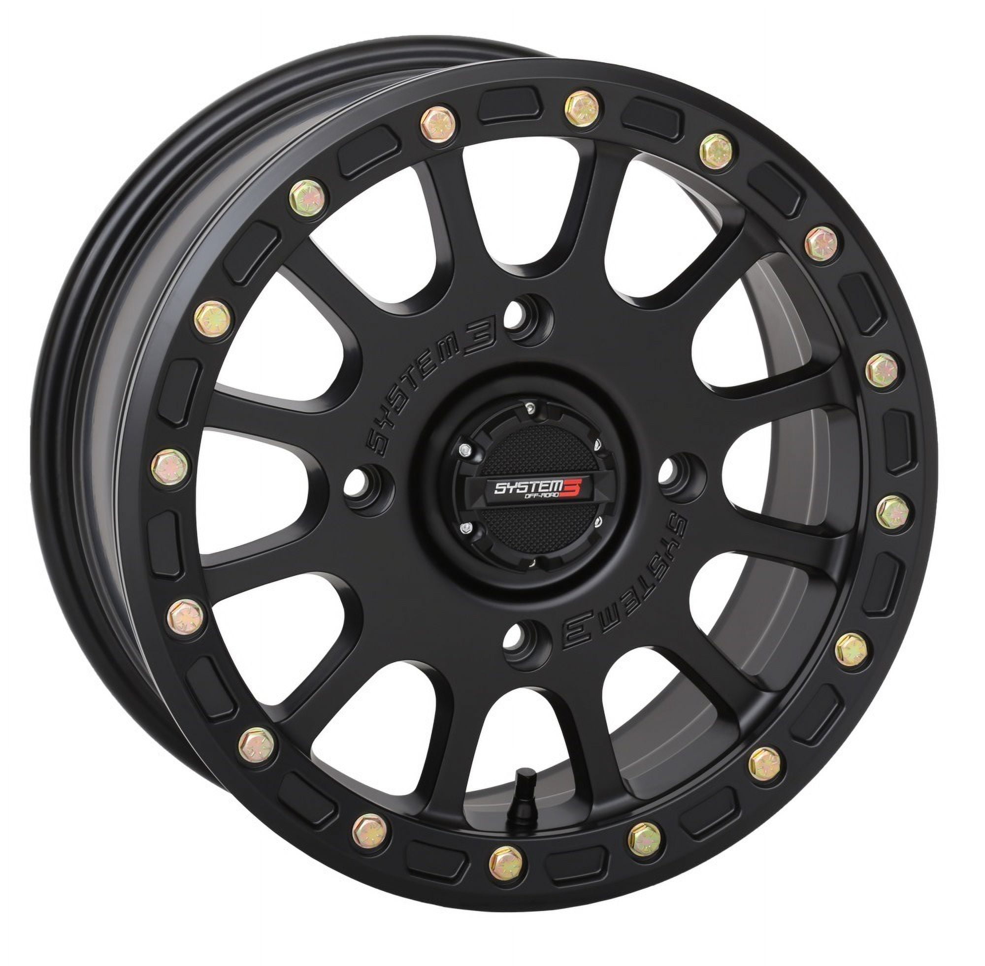 System 3 SB-5 Beadlock 15x10 Wide ATV/UTV Wheel - Matte Black (4/156) 5 ...