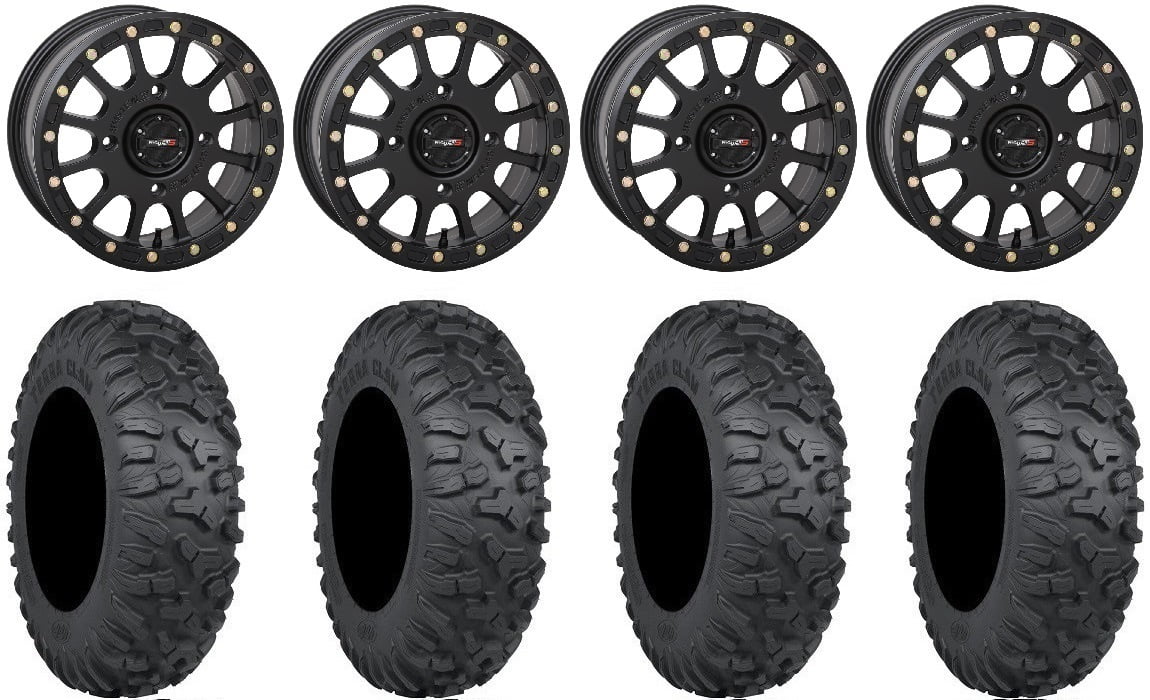 System 3 SB-5 Black 15" Wheels 30" Terra Claw Tires Can-Am Commander ...