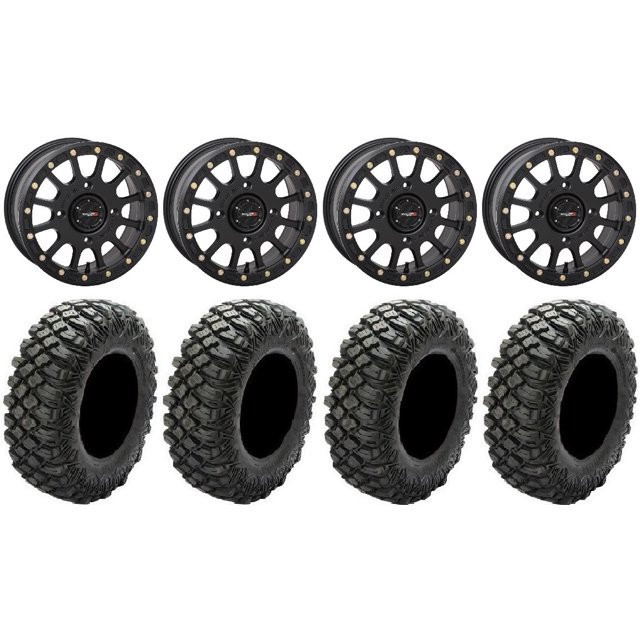 System 3 SB-5 Black 15" Wheels 32" Crawler XG Tires Sportsman RZR ...