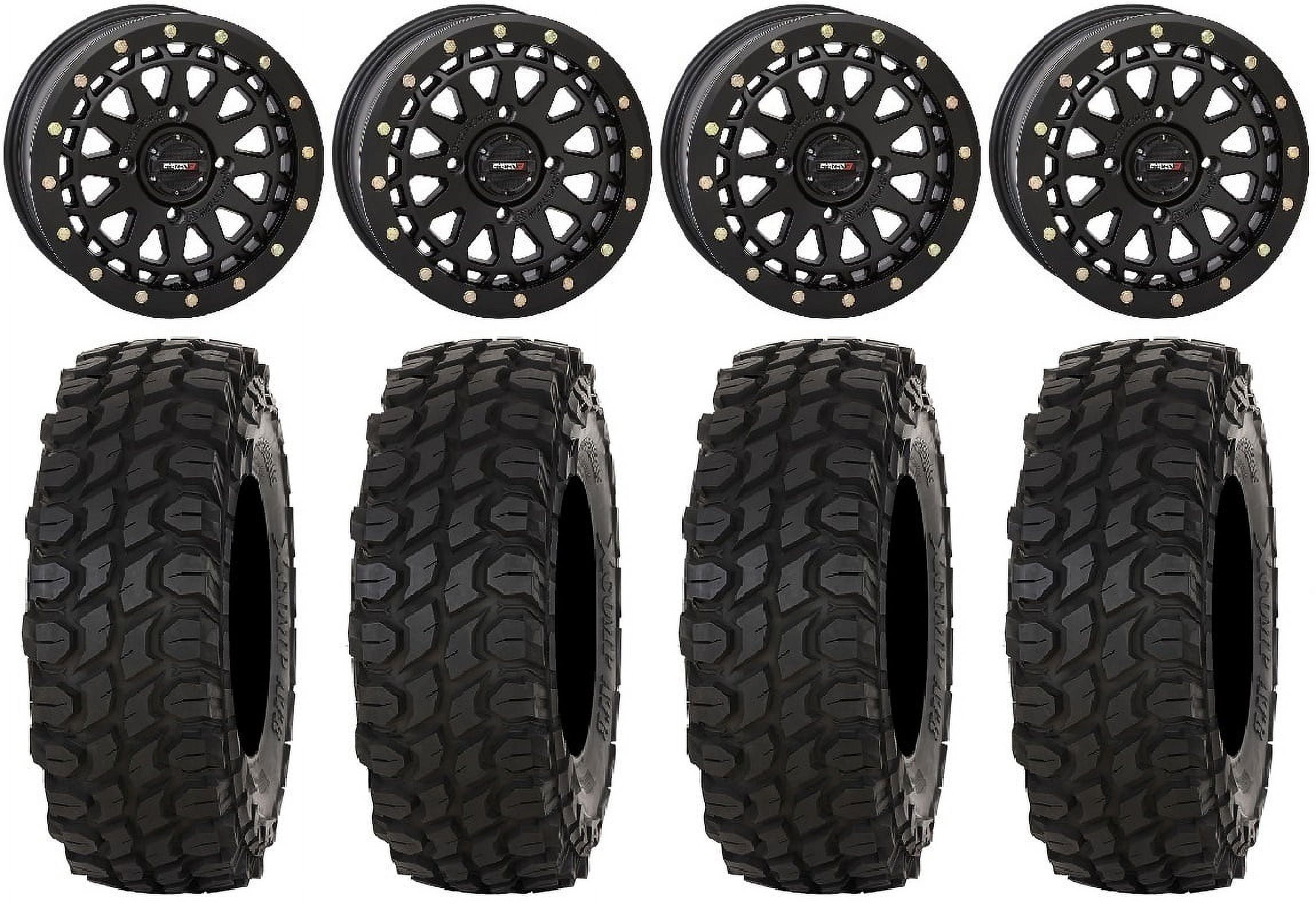 System 3 SB-6 15" Wheels Bk (5+2) 32" XComp ATR Tires Can-Am Commander ...
