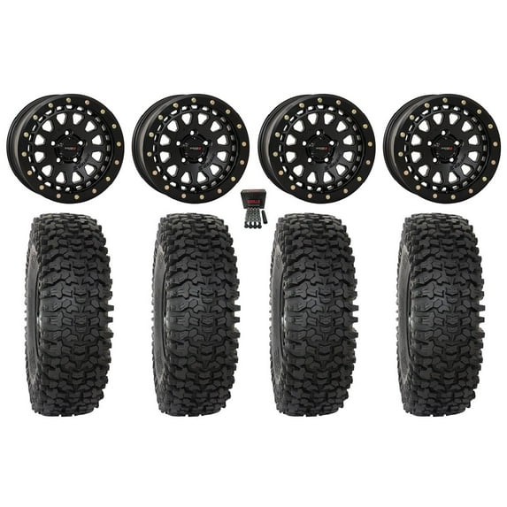 System 3 SB-6 15" Wheels Black (4+3) 37" RC500 Tires Polaris RZR Turbo ...