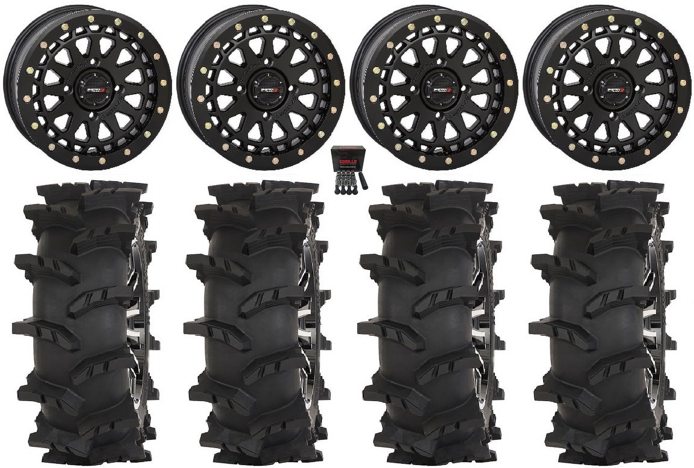 System 3 SB-6 15" Wheels Black (5+2) 33" Outlaw Max Tires Can-Am ...