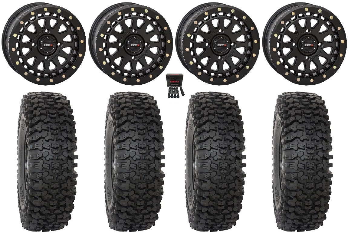 System 3 SB-6 15" Wheels Black (5+2) 37" RC500 Tires Can-Am Commander ...