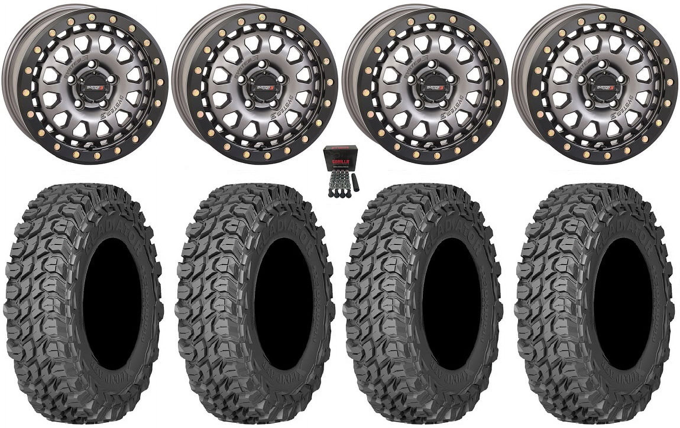 System 3 SB-6 15" Wheels Gm (6+1) 32" X Comp ATR Tires Polaris RZR ...