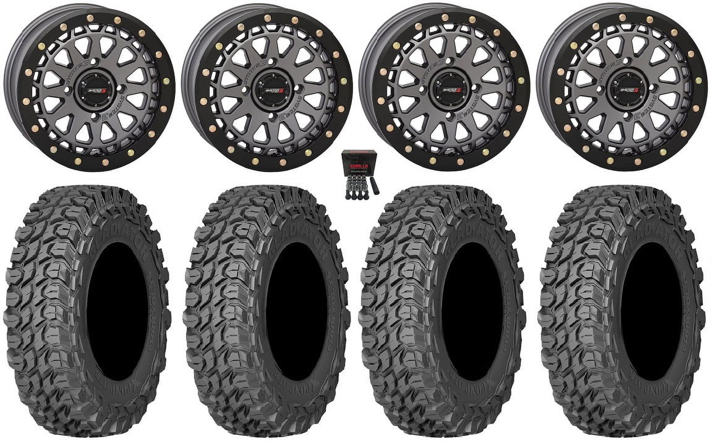 System 3 SB-6 15" Wheels Gm (6+1) 32" X Comp ATR Tires Sportsman RZR ...