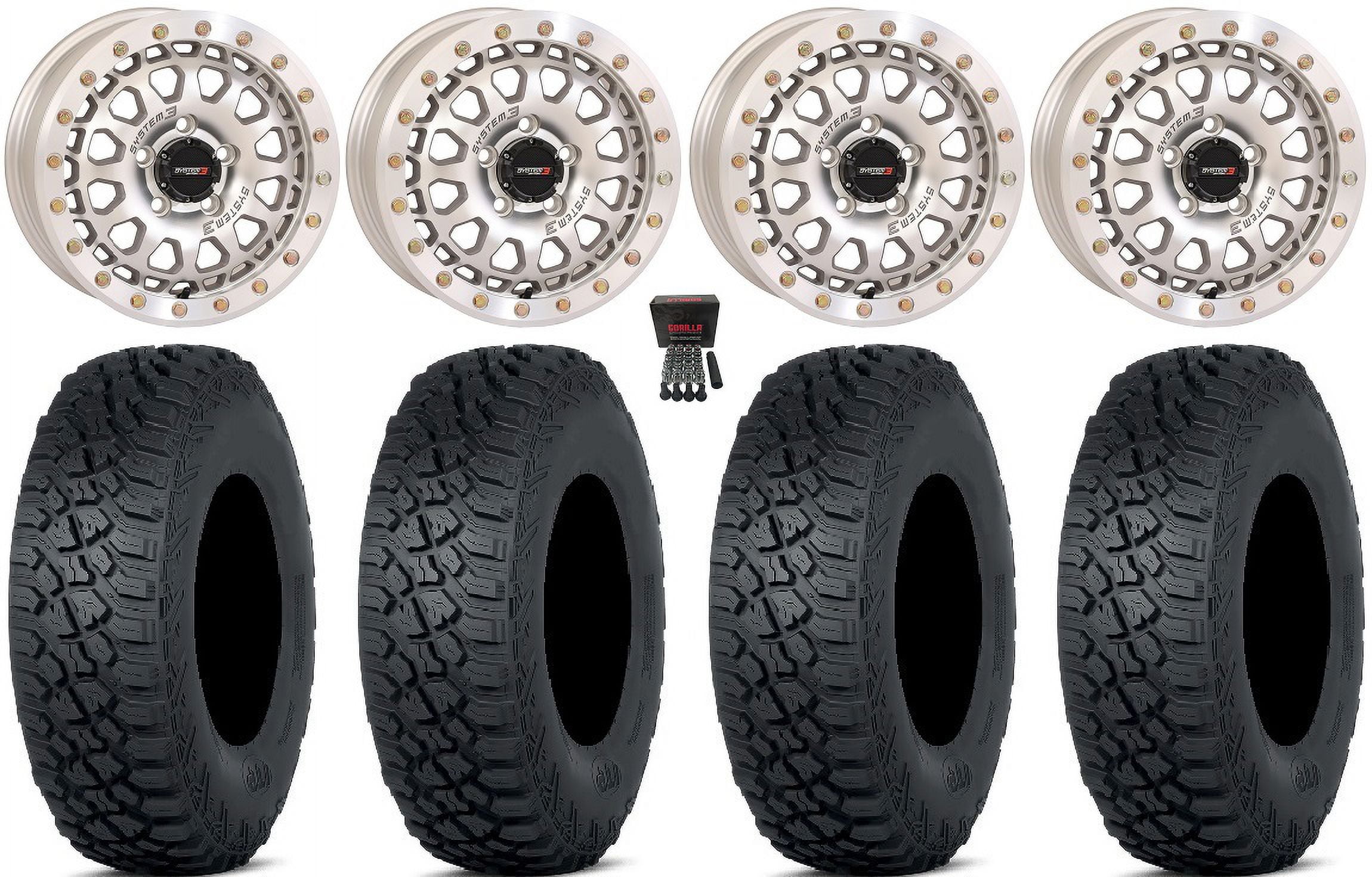 System 3 SB-6 15" Wheels Mh (6+1) 33" Tenacity XNR Tires Polaris RZR ...