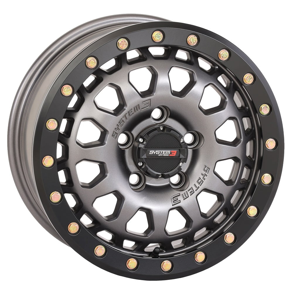 System 3 SB-6 Beadlock 15x7 UTV Wheel - Gunmetal (5x4.5) 6+1 [15S3-6645 ...