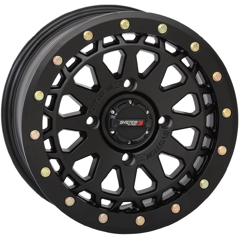 System 3 SB-6 Beadlock 15x7 ATV/UTV Wheel - Matte Black (4/137) 4+3 ...