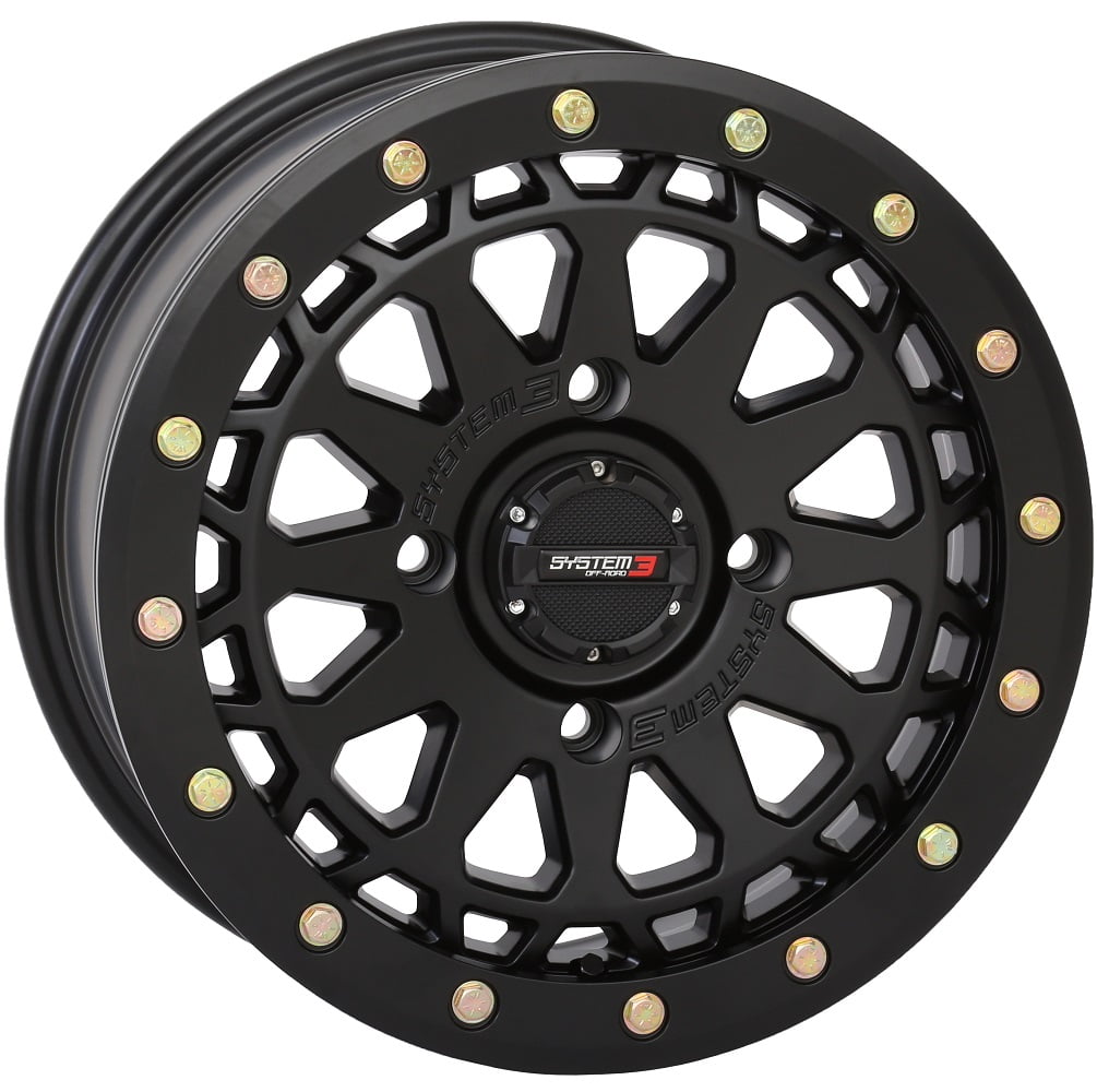 System 3 SB-6 Beadlock 15x7 ATV/UTV Wheel - Matte Black (4/156) 5+2 ...