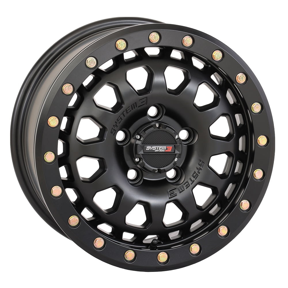 System 3 SB-6 Beadlock 15x7 UTV Wheel - Matte Black (5x4.5) 6+1 [15S3 ...