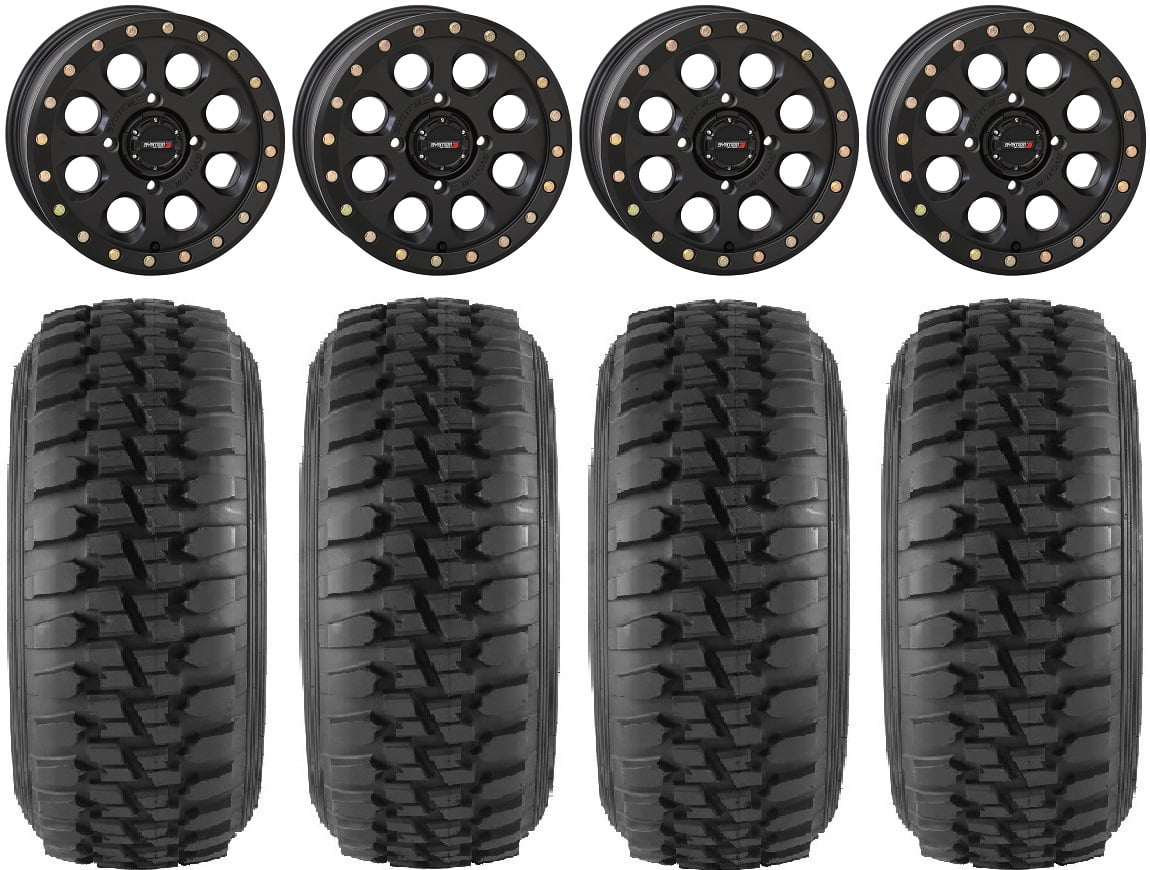 System 3 SB-7 14" Wheels Bk (4+3) 30" Desert Series Tires Kawasaki Mule ...