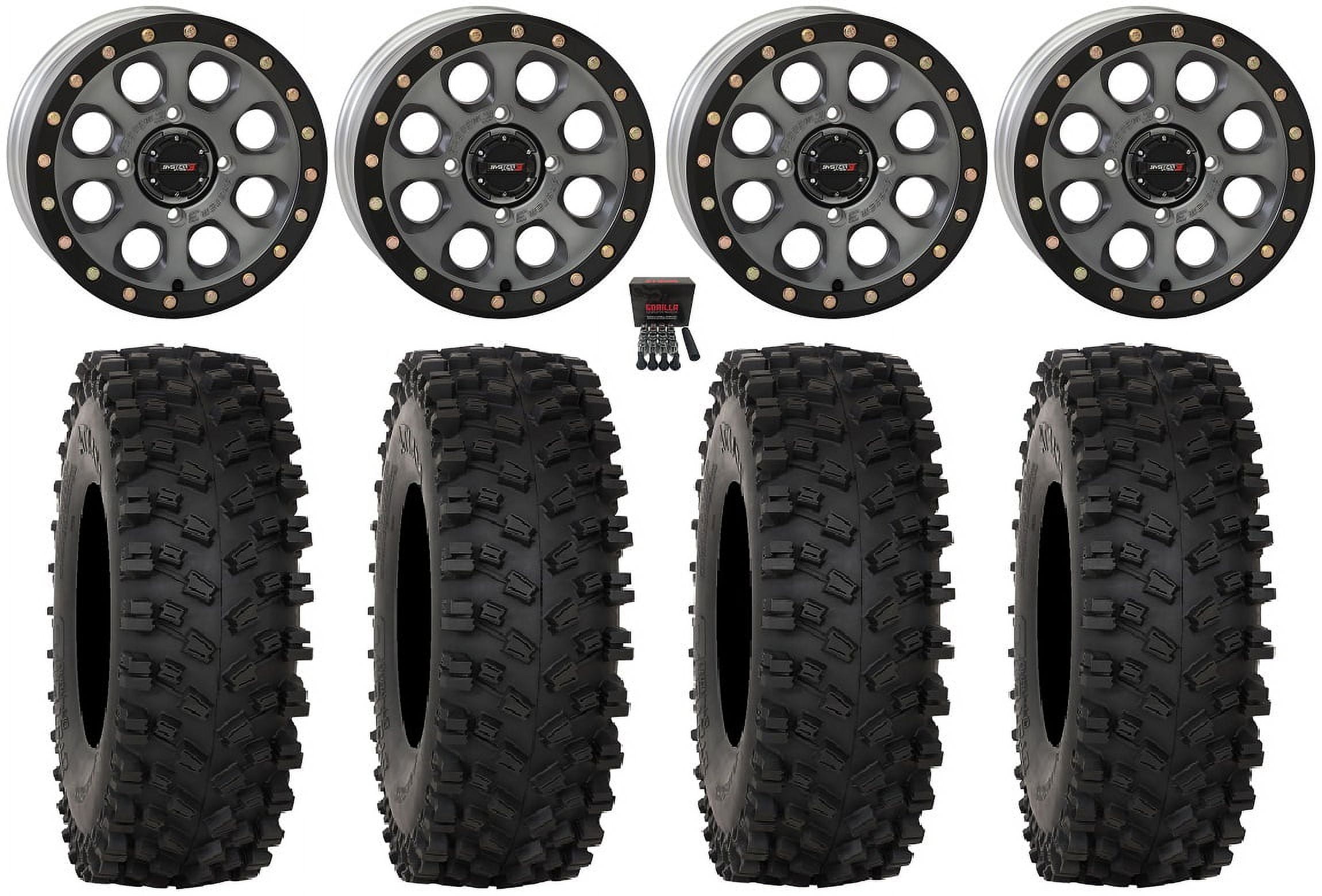 System 3 SB-7 14" Wheels Ti (4+3) 30" ATX470 Tires Can-Am Commander ...