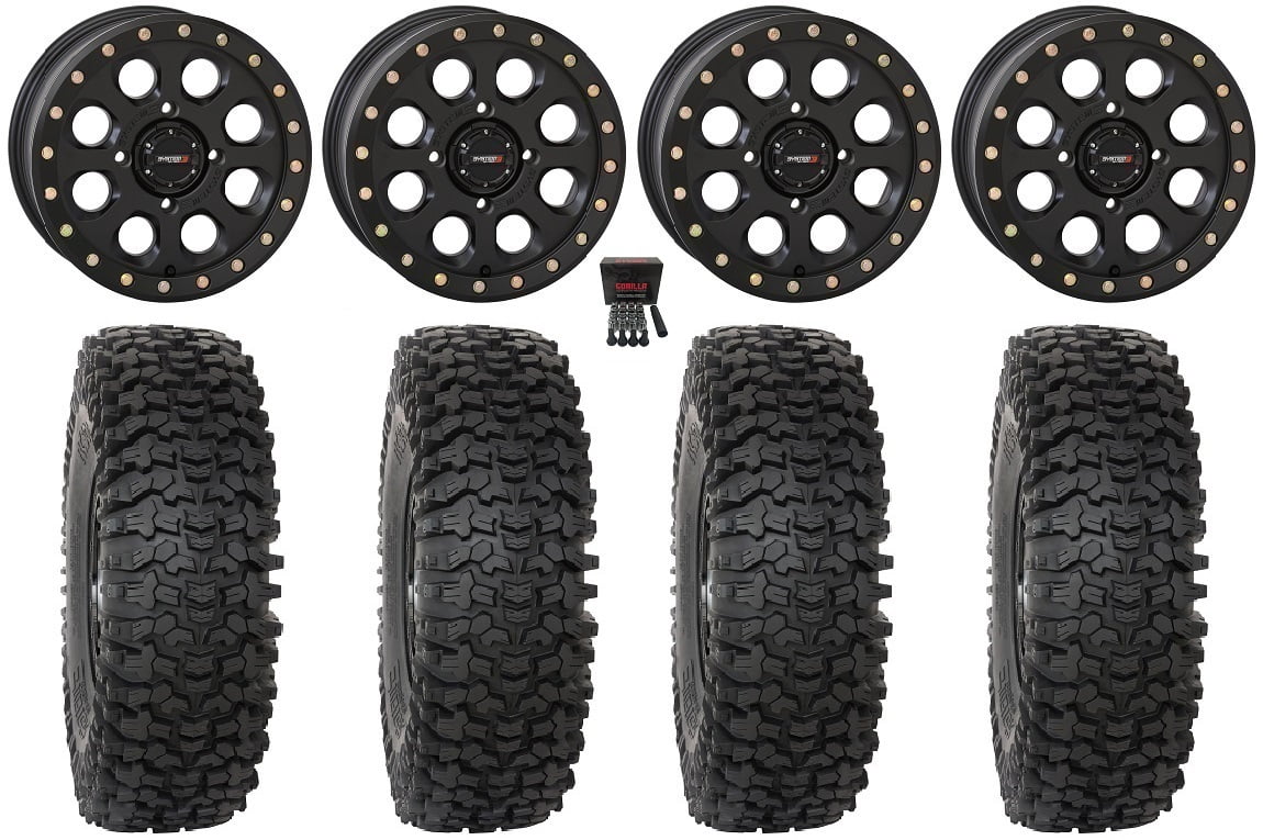 System 3 SB-7 15" Wheels Bk (4+3) 35" RC500S Sticky Tires Sportsman RZR ...