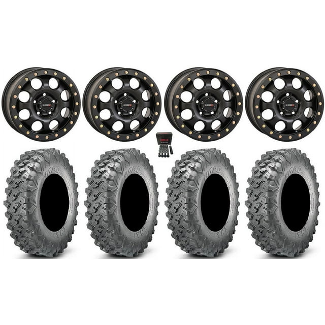 System 3 SB-7 15" Wheels Bk (6+1) 35" Lynx SXS Tires Polaris RZR Turbo ...