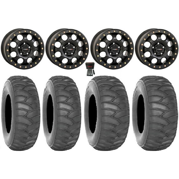 System 3 SB-7 15" Wheels Black 35" SS360 Tires Polaris RZR Turbo R ...
