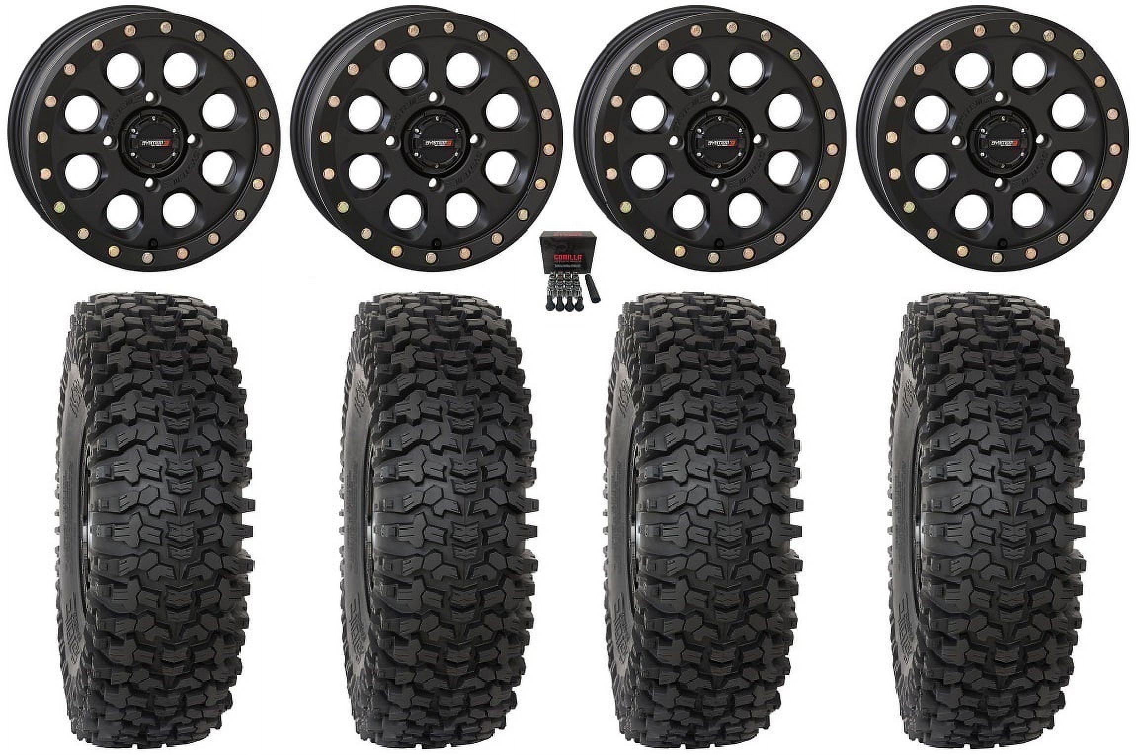 System 3 SB-7 15" Wheels Black (5+2) 37" RC500 Tires Sportsman RZR ...