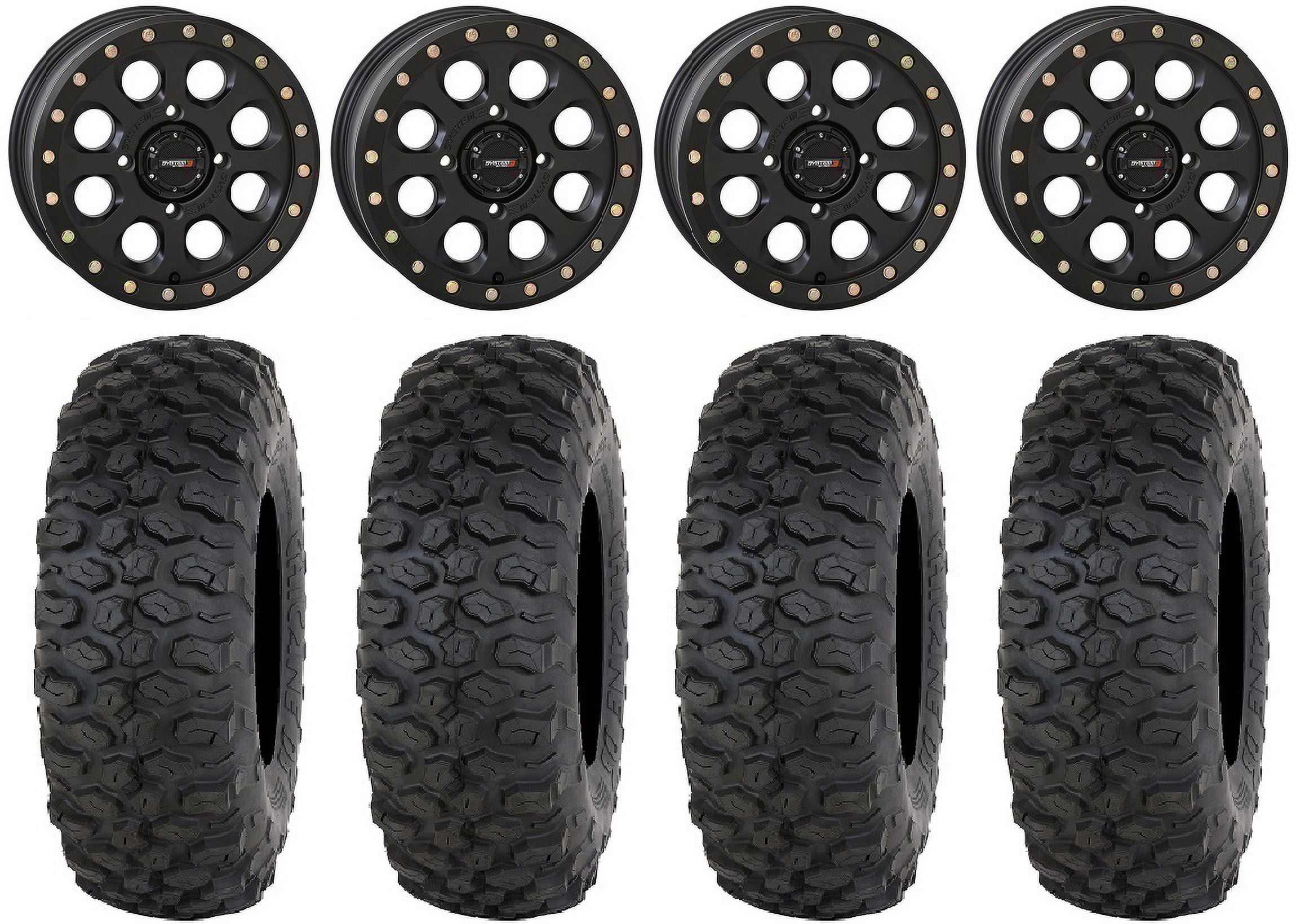 System 3 SB-7 15" Wheels Black (6+1) 32" Chicane DS Tires Sportsman RZR ...