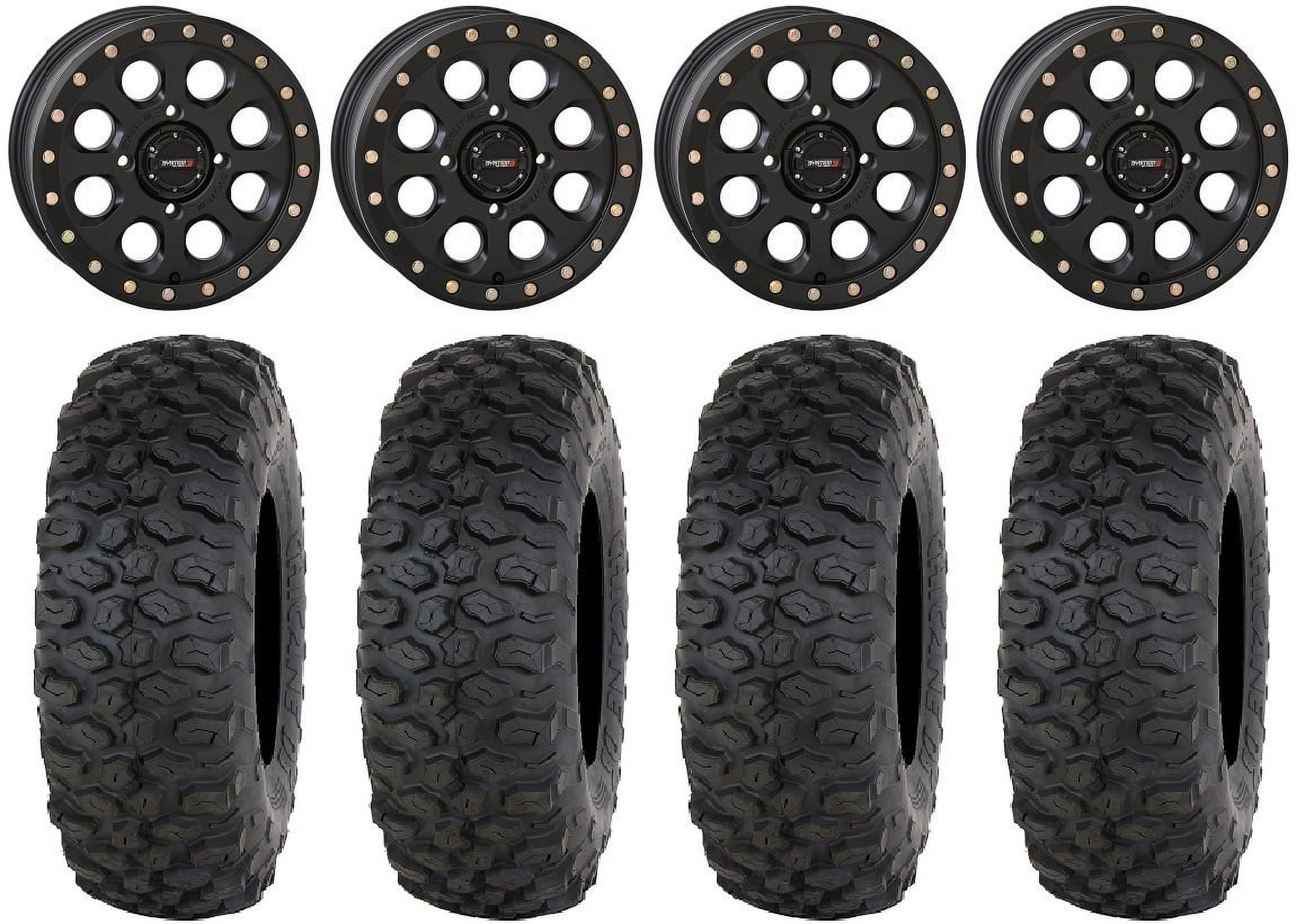 System 3 SB-7 15" Wheels Black (6+1) 33" Chicane DS Tires Polaris RZR ...