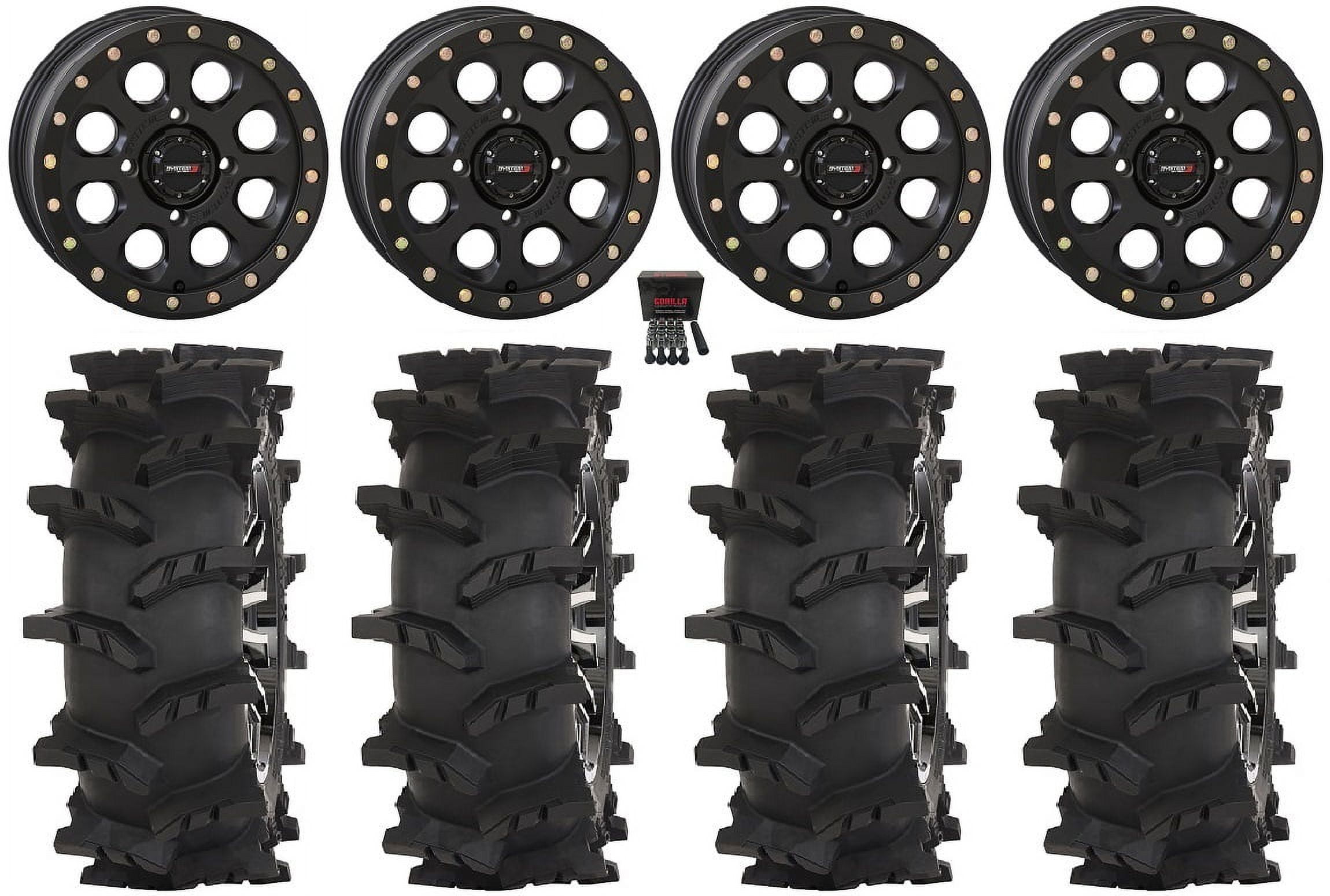 System 3 SB-7 15" Wheels Black (6+1) 33" Outlaw Max Tires Can-Am ...