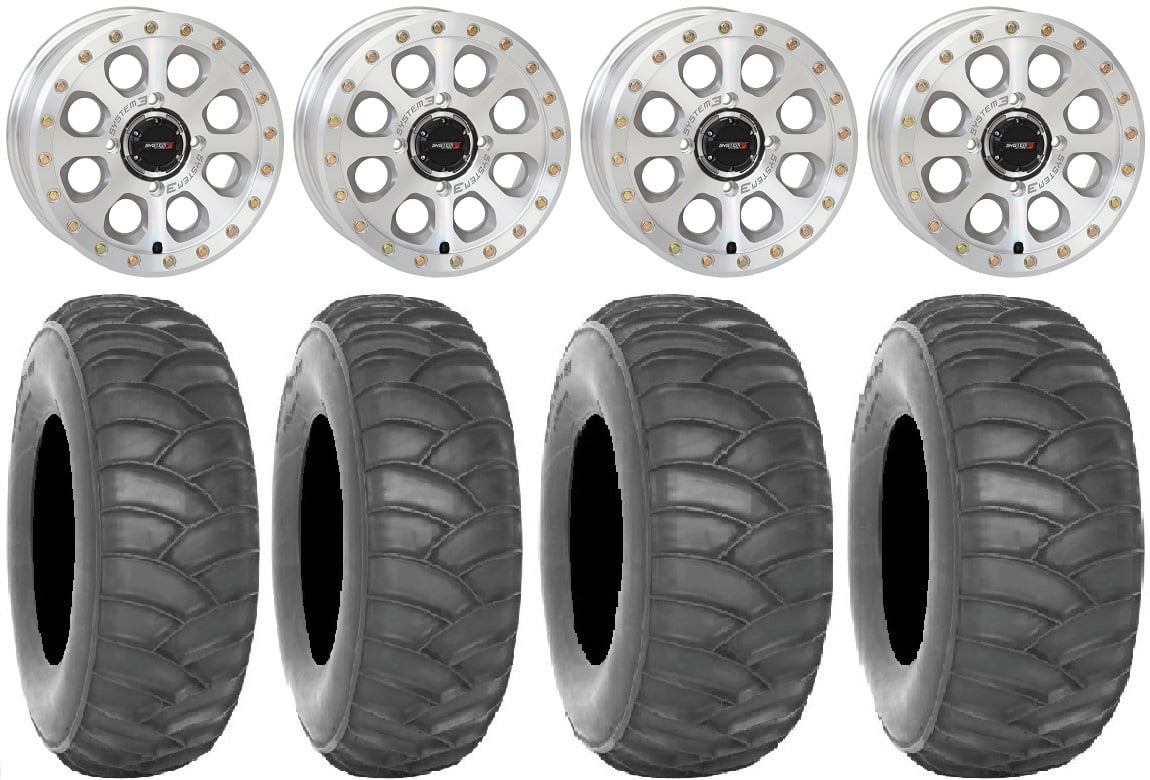 System 3 SB-7 15" Wheels Machined 32" SS360 Tires Can-Am Commander ...