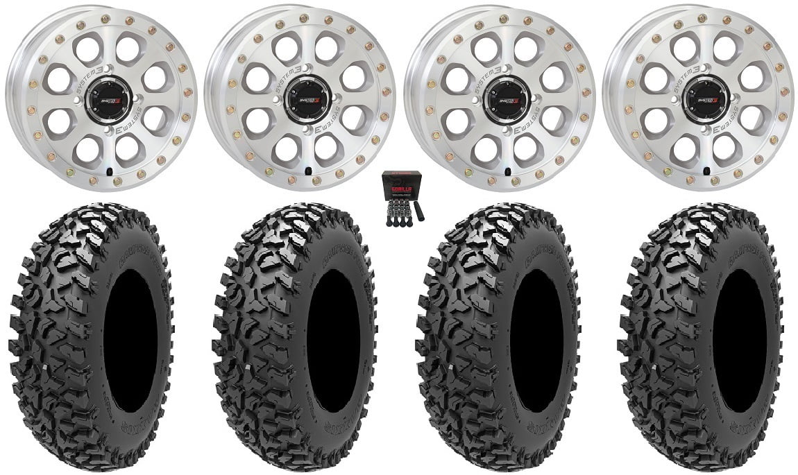 System 3 SB-7 15" Wheels Machined (6+1) 32" Rampage Fury Tires Polaris ...