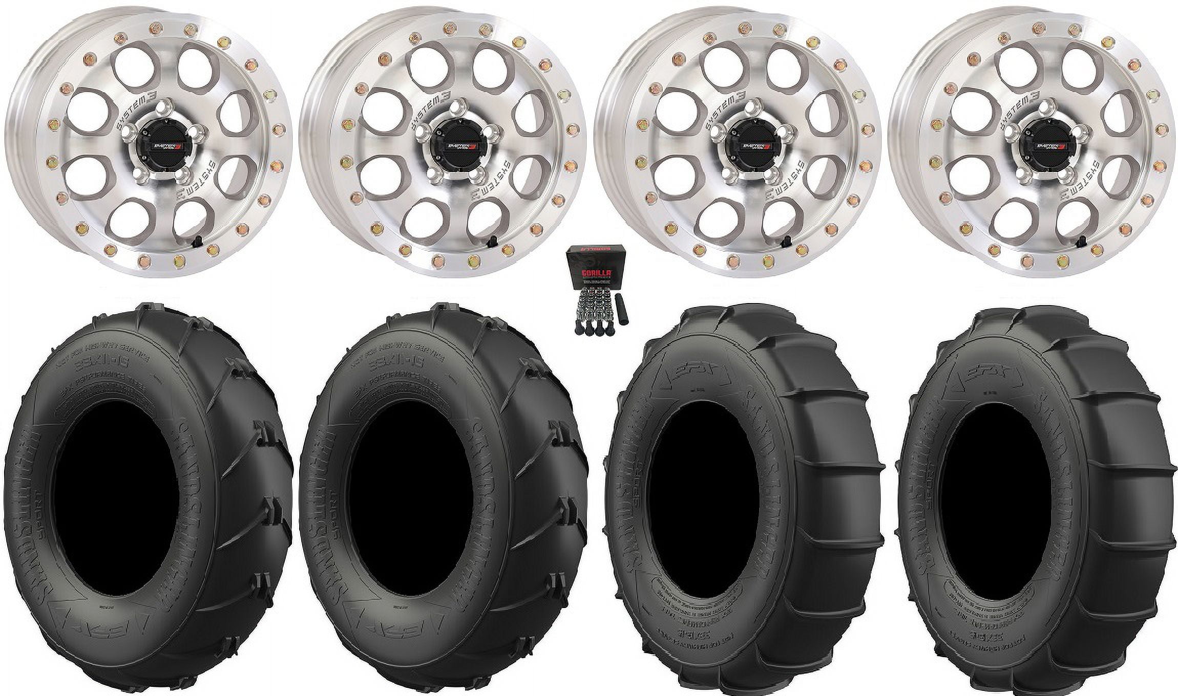 "System 3 SB-7 15"" UTV ATV Rims with 33"" Sand Slinger Tires for ...