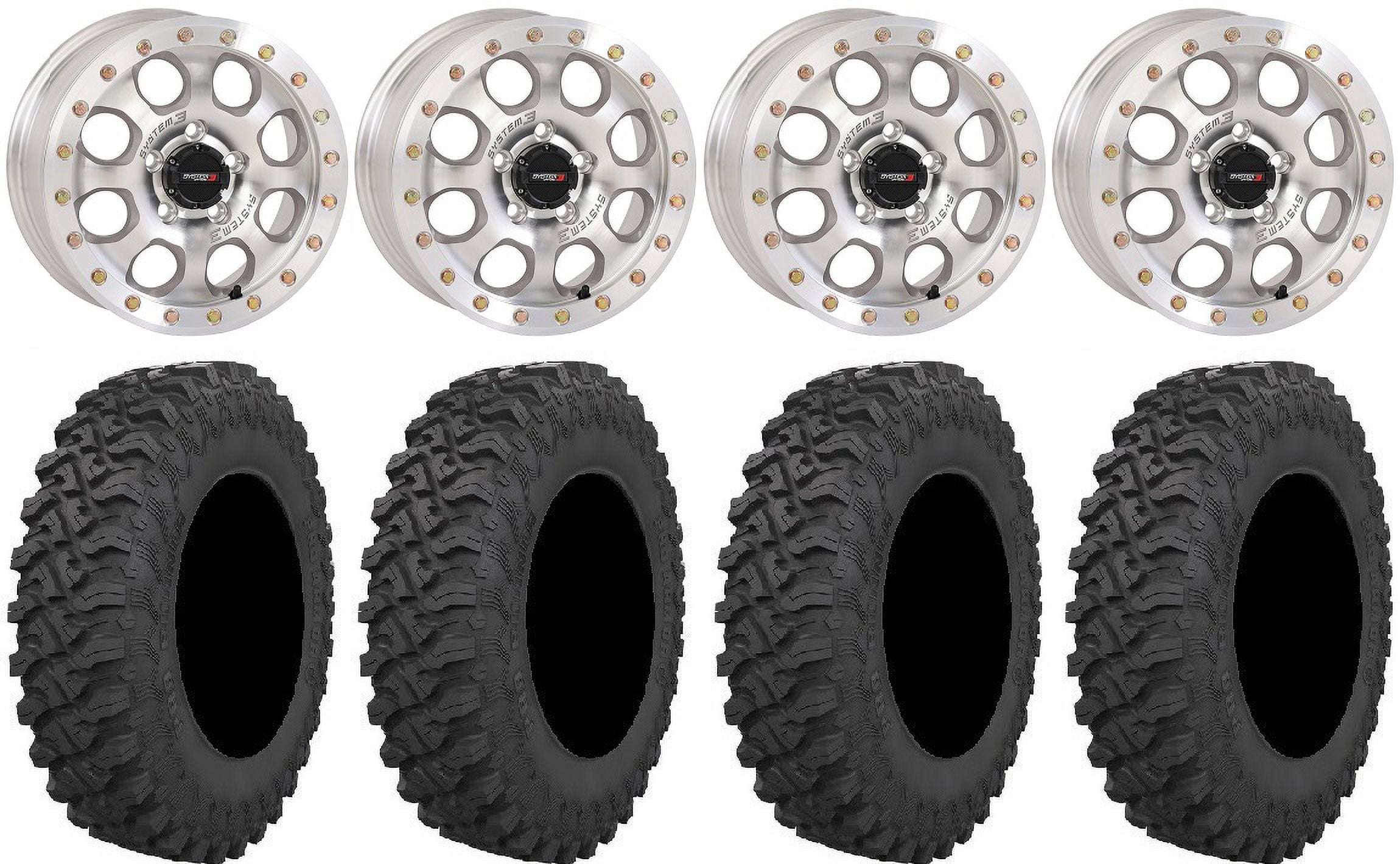 System 3 SB-7 15" Wheels Mh 6+1 33" Pro Runner Tires Polaris RZR Turbo ...