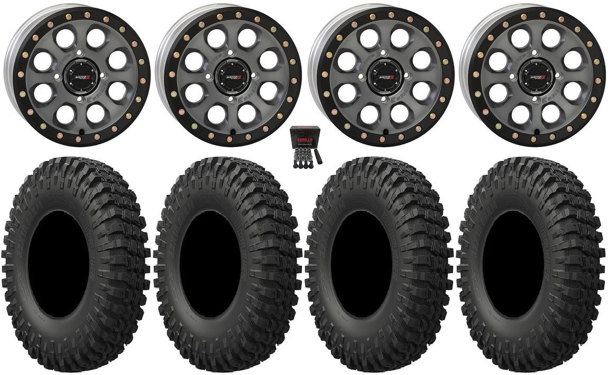 System 3 SB-7 15" Wheels Ti (4+3) 32" MotoCrusher Tires Can-Am ...