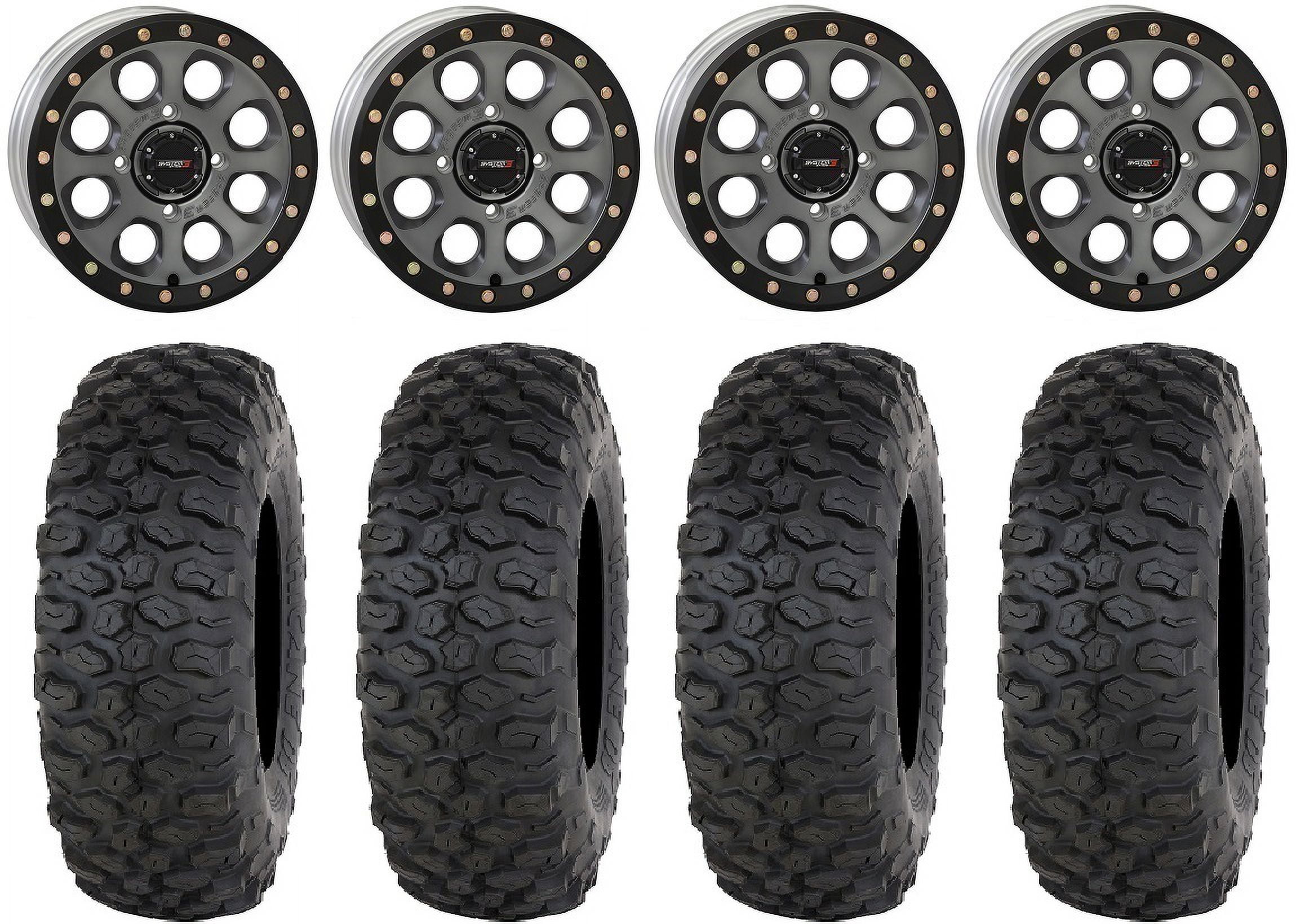 System 3 SB-7 15" Wheels Ti (5+2) 35" Chicane DS Tires Sportsman RZR ...