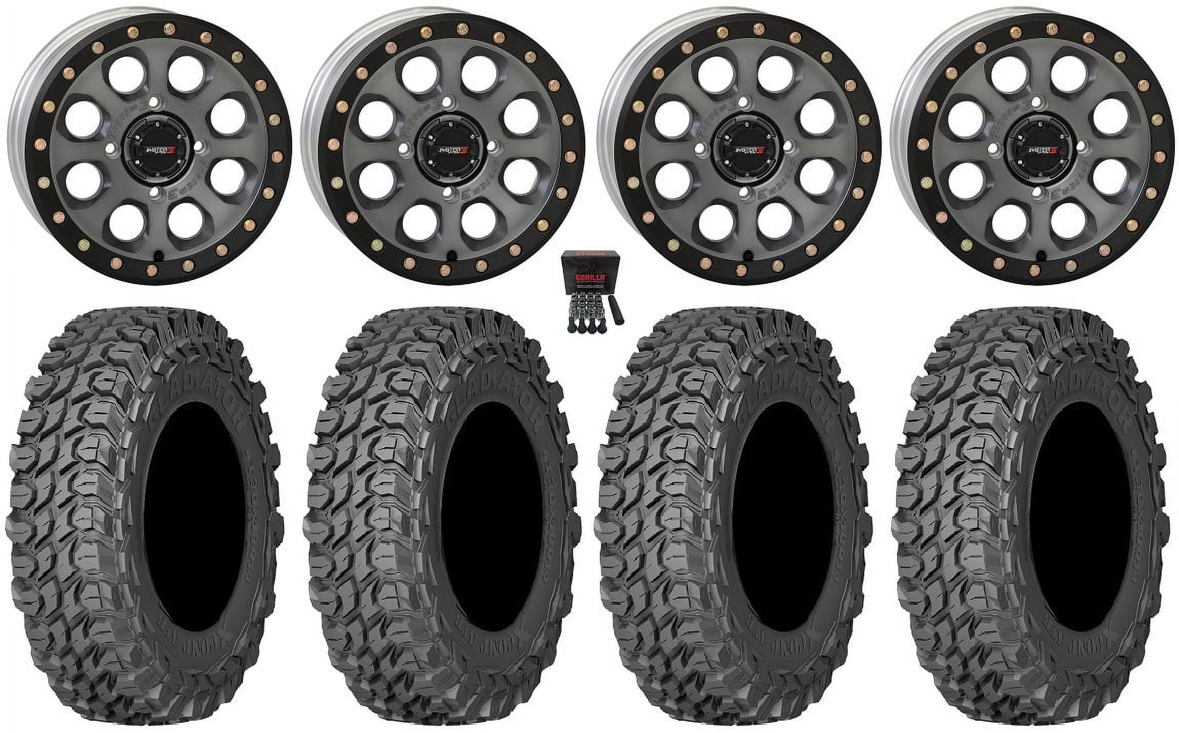 System 3 SB-7 15" Wheels Titanium (6+1) 32" X Comp ATR Tires Can-Am ...