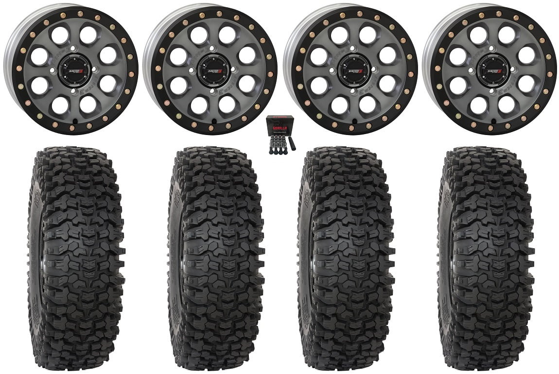 System 3 SB-7 15" Wheels Titanium (6+1) 33" RC500 Tires Sportsman RZR ...