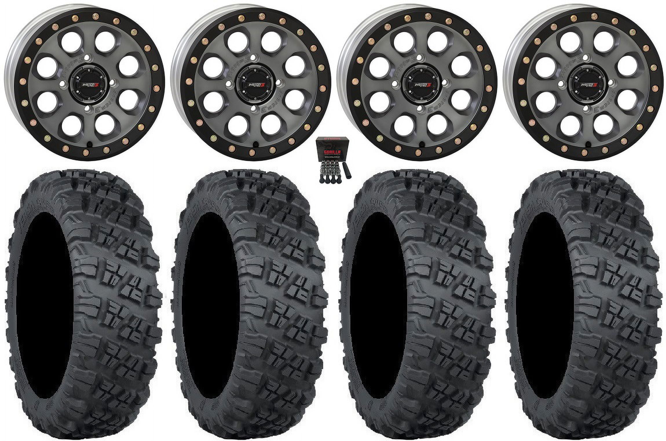 System 3 SB-7 15" Wheels Titanium (6+1/4+3) 32" Versa Cross V3 Tires ...