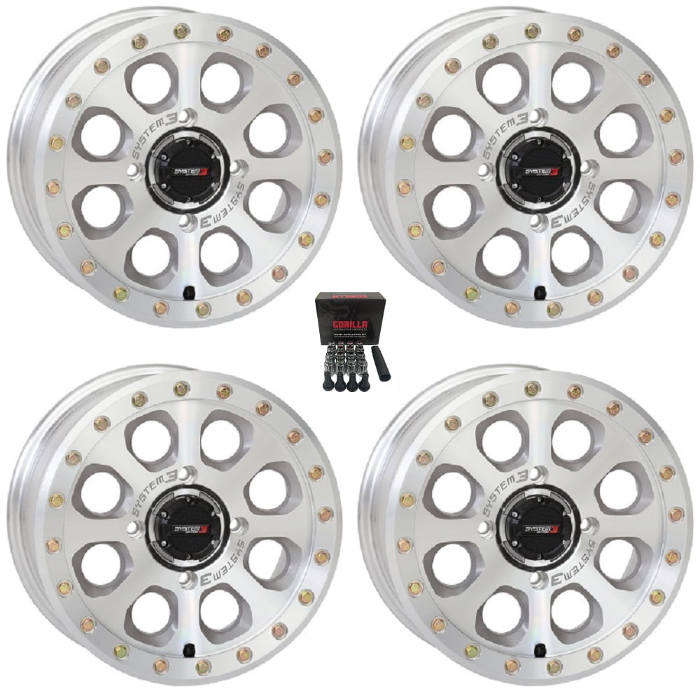 System 3 SB-7 Beadlock 15x10 Wide Wheels Machined Can-Am Commander ...