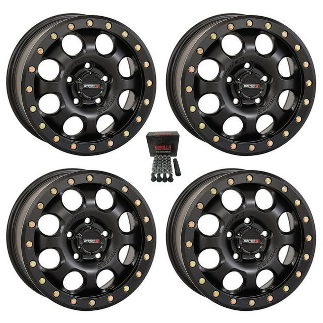 System 3 SB-7 Beadlock 18" Wheels Black (5+2) Polaris RZR Turbo R & Pro ...