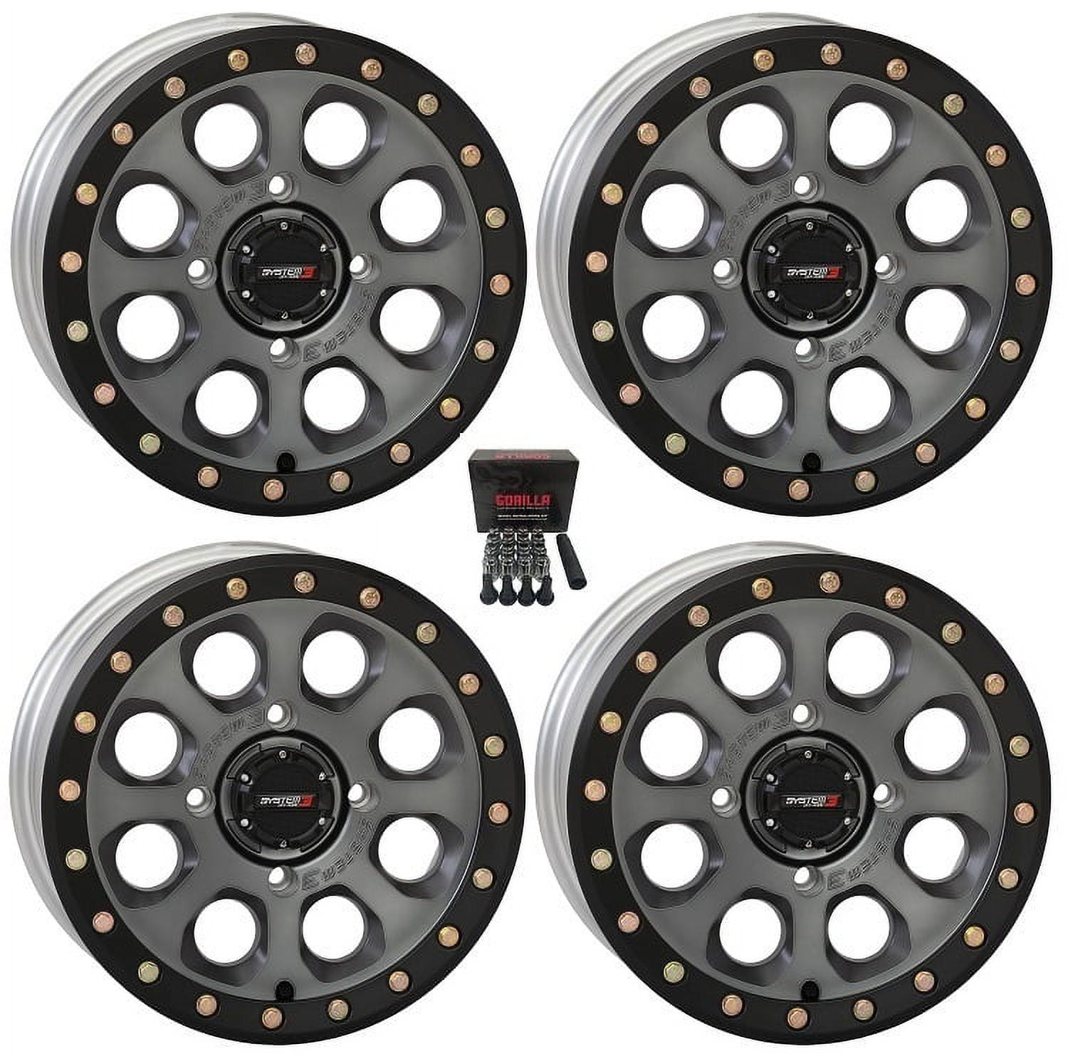 System 3 SB-7 Beadlock 18" Wheels Titanium (5+2) Can-Am Maverick X3 ...