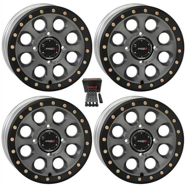 System 3 SB-7 Beadlock 18" Wheels Titanium (5+2) Polaris RZR Turbo R ...