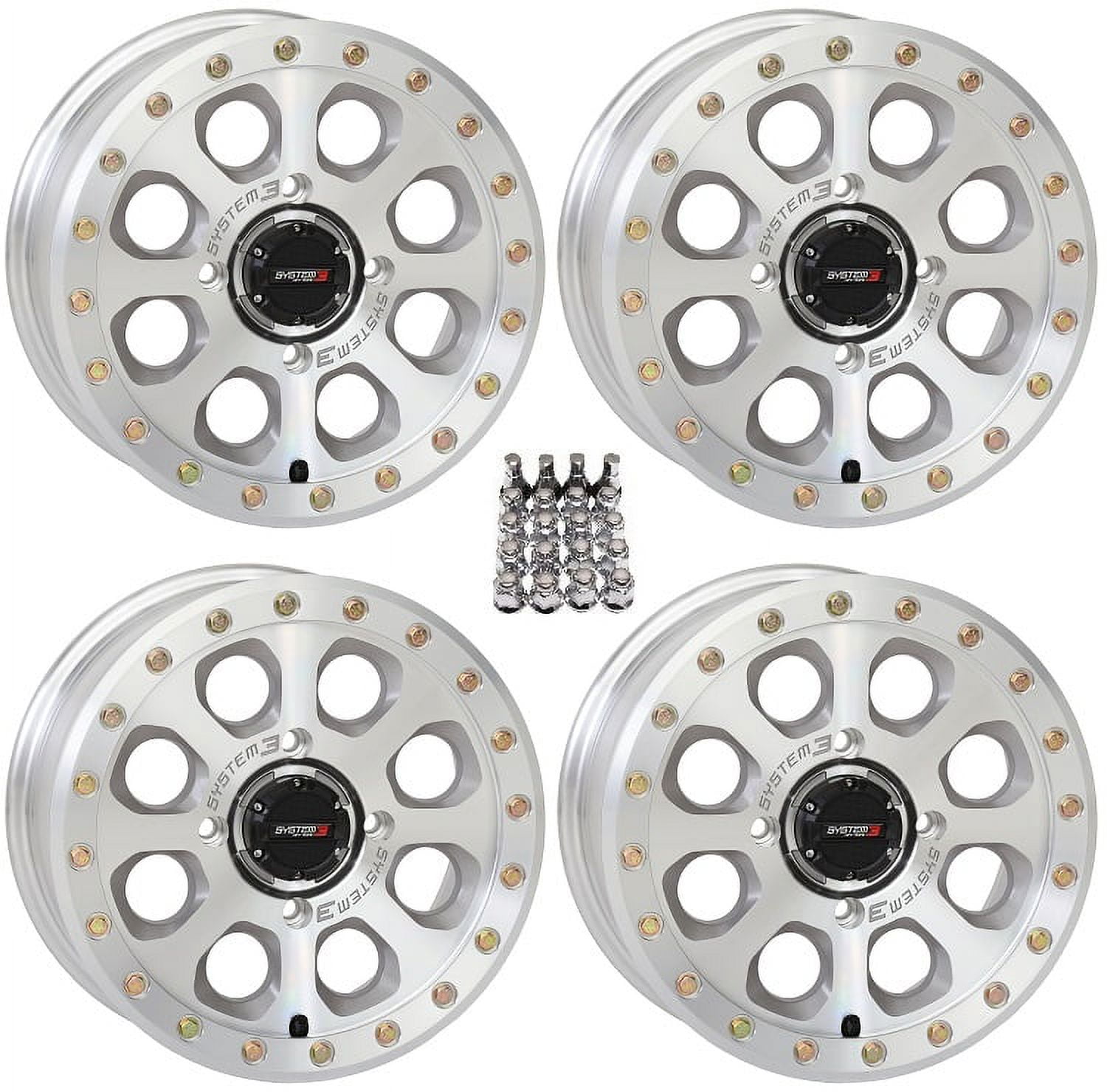 System 3 SB-7 Beadlock Wheels 15" Machined (6+1) Can-Am Commander ...